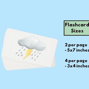 Weather Printable Flashcards for Kids | Printable Flashcards Kawaii ...