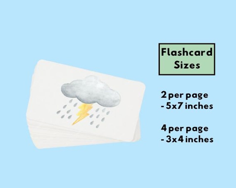 Weather Printable Flashcards for Kids | Printable Flashcards Kawaii ...
