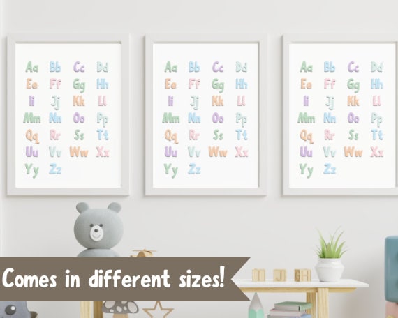 ABC Poster for Kids Alphabet Poster Playroom Sign Learning Posters ...