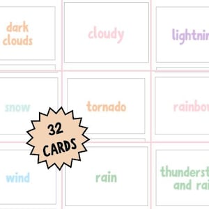 Weather Printable Flashcards for Kids | Printable Flashcards Kawaii ...