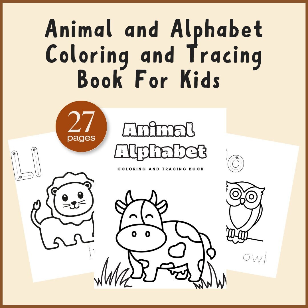 Animal and Alphabet Coloring and Tracing Book for Kids | Learning ...