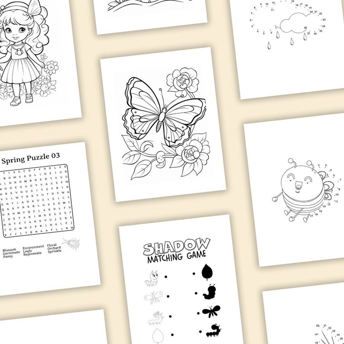 Spring Activity Printable | Spring Coloring Pages Spring Activity Pack ...