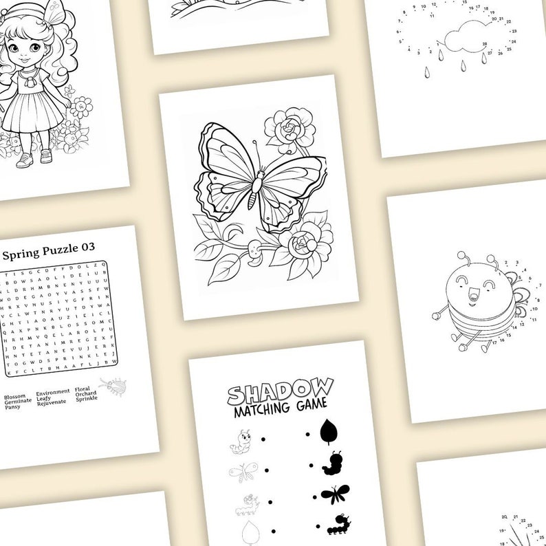 Spring Activity Printable | Spring Coloring Pages Spring Activity Pack ...