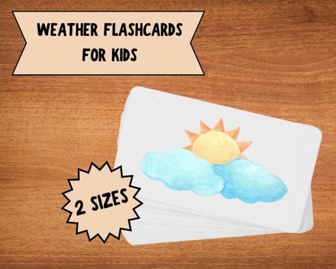 Weather Printable Flashcards for Kids | Printable Flashcards Kawaii ...