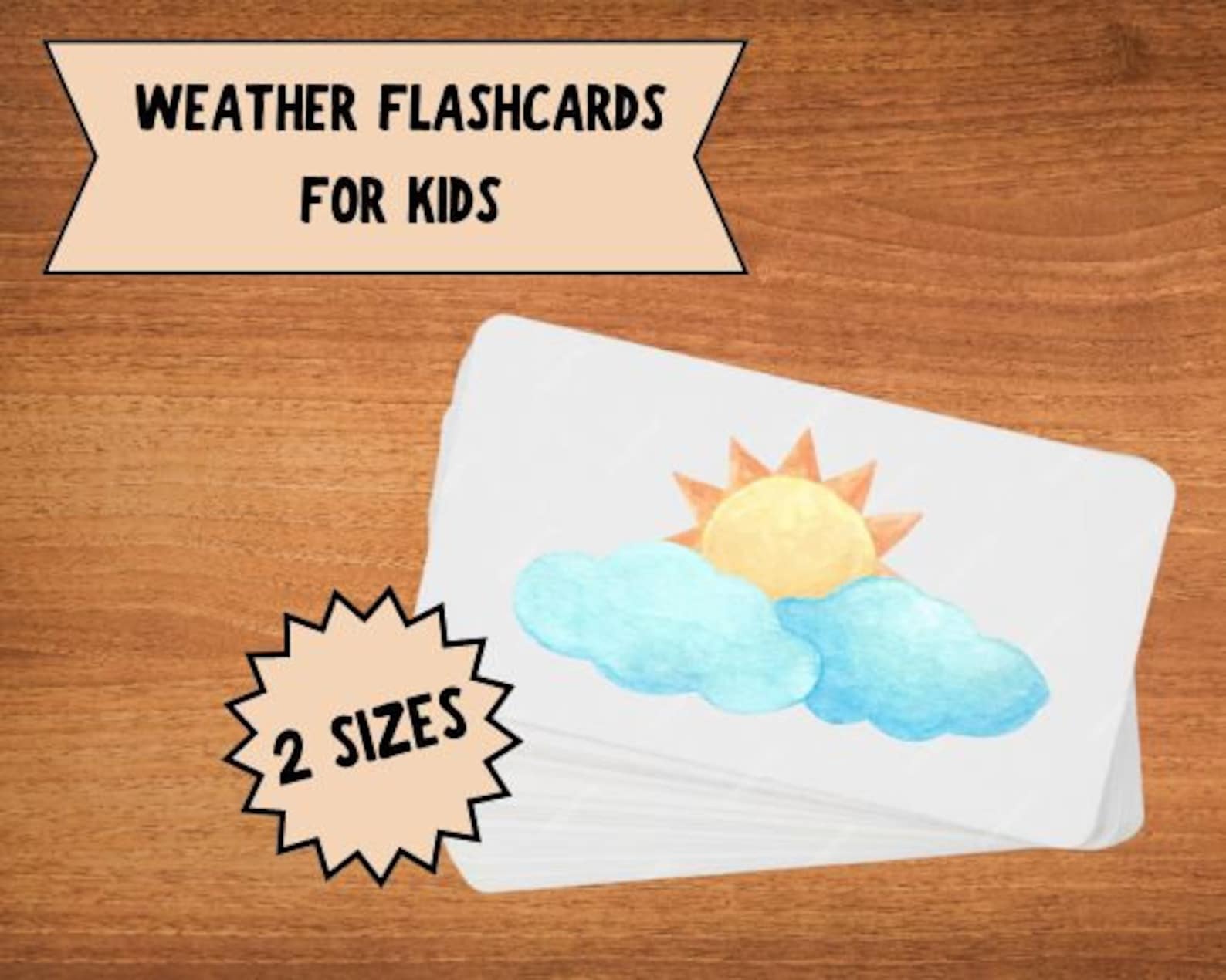 Weather Printable Flashcards for Kids | Printable Flashcards Kawaii ...