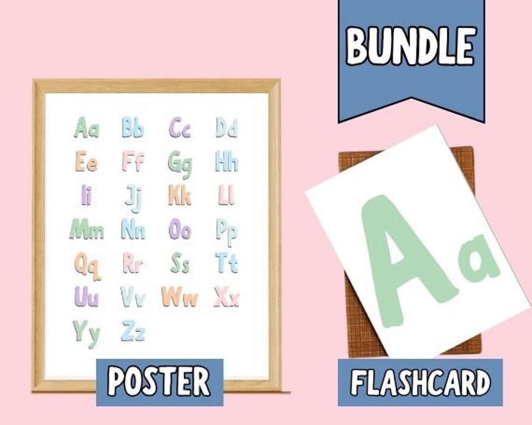 Bundle ABC Flashcards and ABC Poster | Alphabet Flash Cards Printable ...