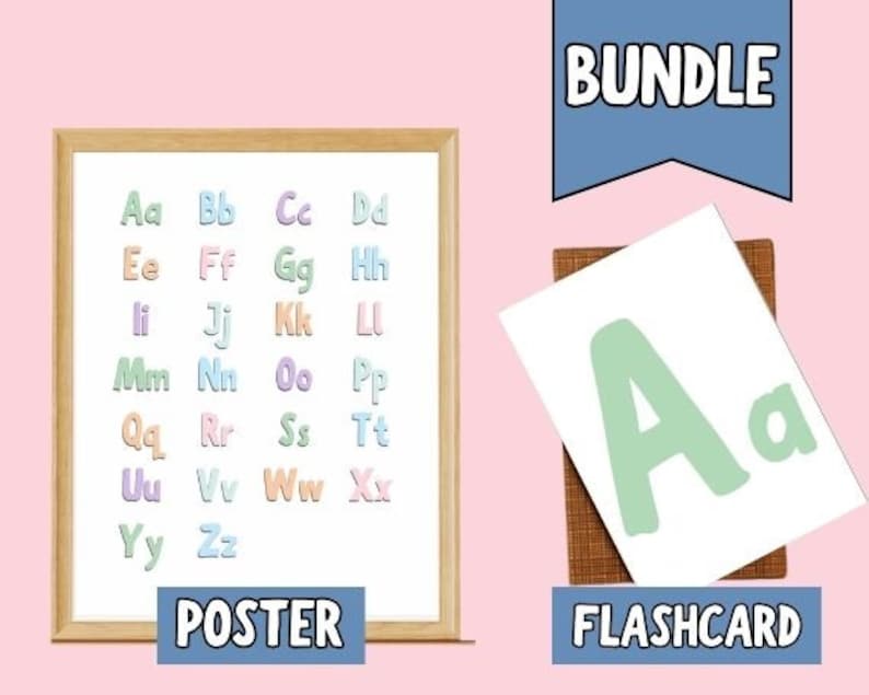 Bundle ABC Flashcards and ABC Poster | Alphabet Flash Cards Printable ...
