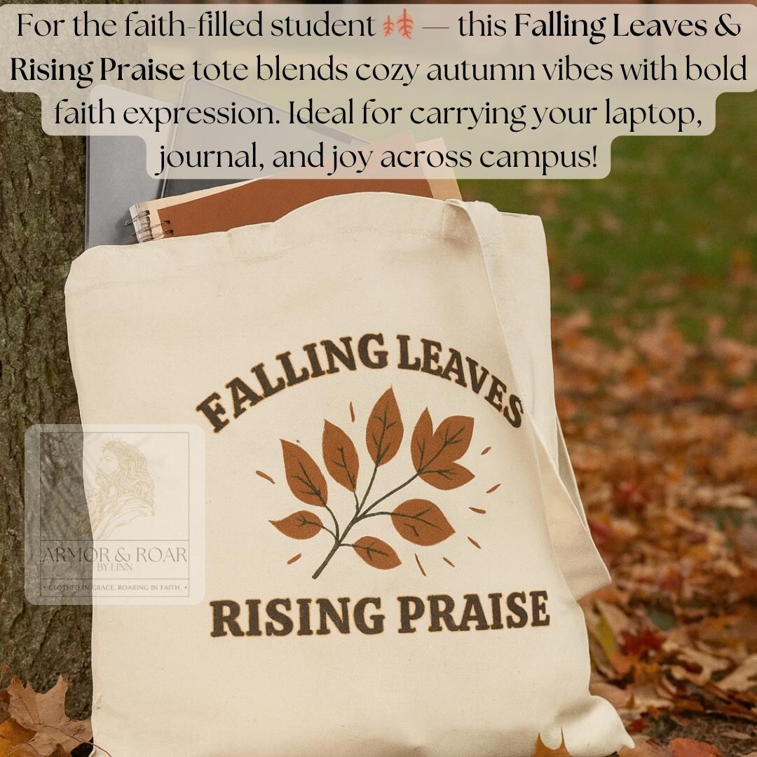 Christian Praise Autumn Leaves Cotton Tote Bag Faith Scripture Purse ...