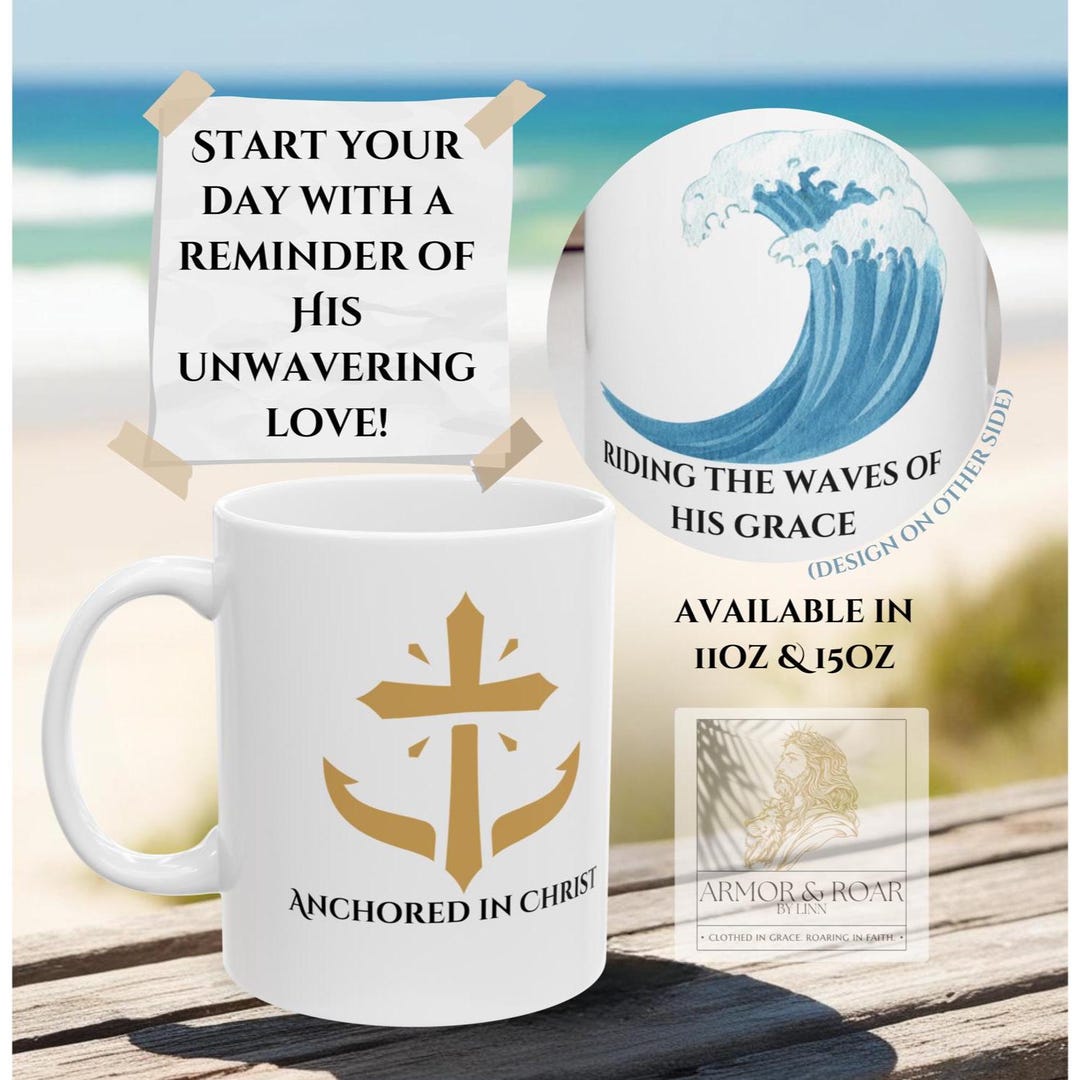 Christ Anchor Wave Coffee Mug, Faith Tea Cup, Christian Wedding Gift ...