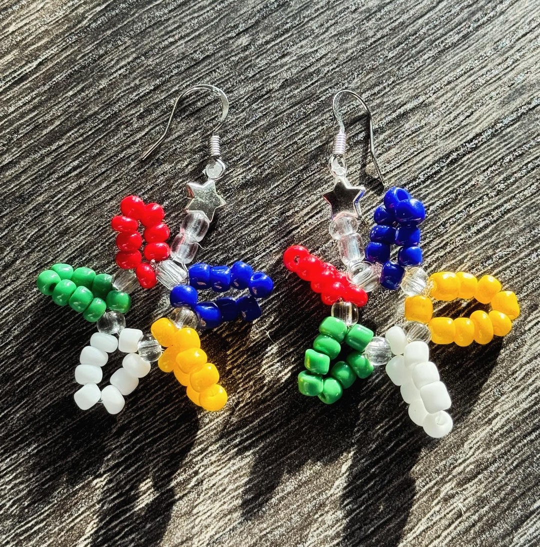 OES Star Beaded Earrings - Etsy