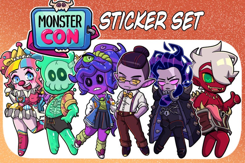 Monster Con Sticker Set - Etsy