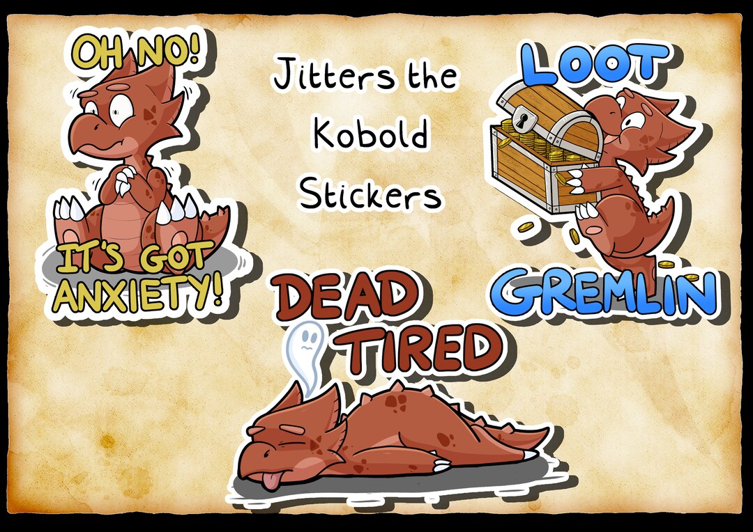 Jitters the Kobold Stickers - Etsy