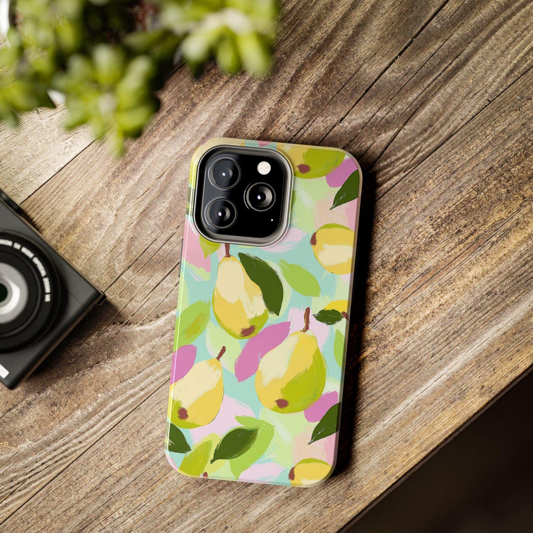 Hand-painted Pastel Pear Phone Case Colorful Summer Aesthetic Cover for ...