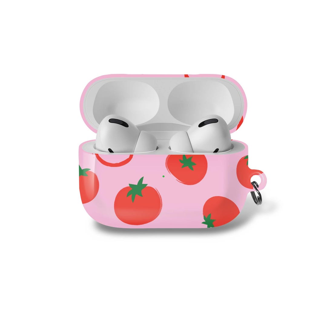 Pink Tomato Airpods Case Cute Fruit Aesthetic Earbuds Cover With ...