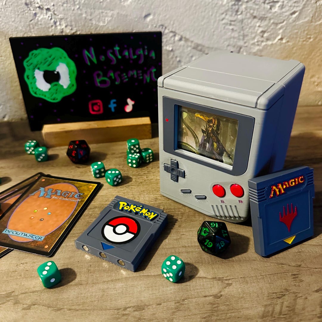 Gameboy Deck Box Card Storage! Handmade Gamer Gift - Holds 100+ Cards ...