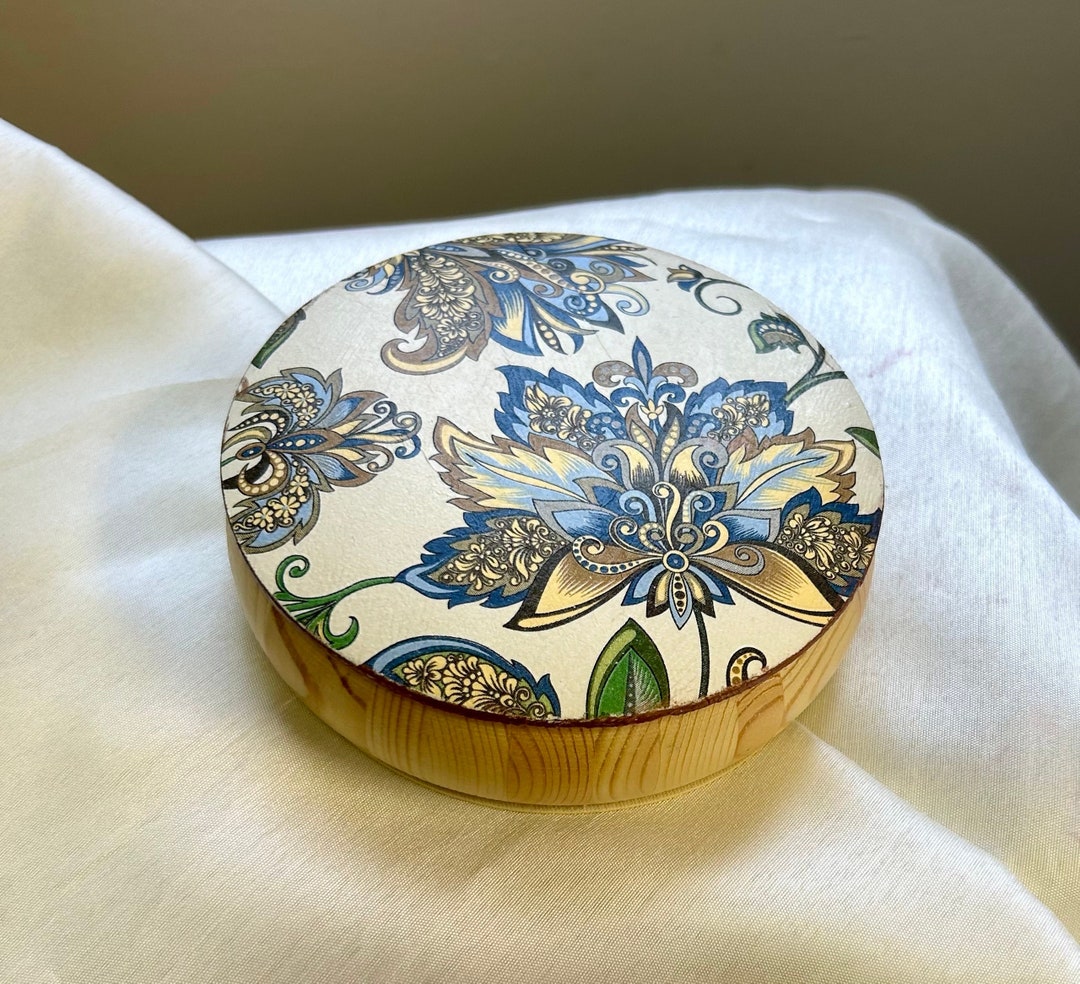 Jewelry Box, Trinket Box, Keepsake Box, Wooden Trinket Box, Decoupaged ...
