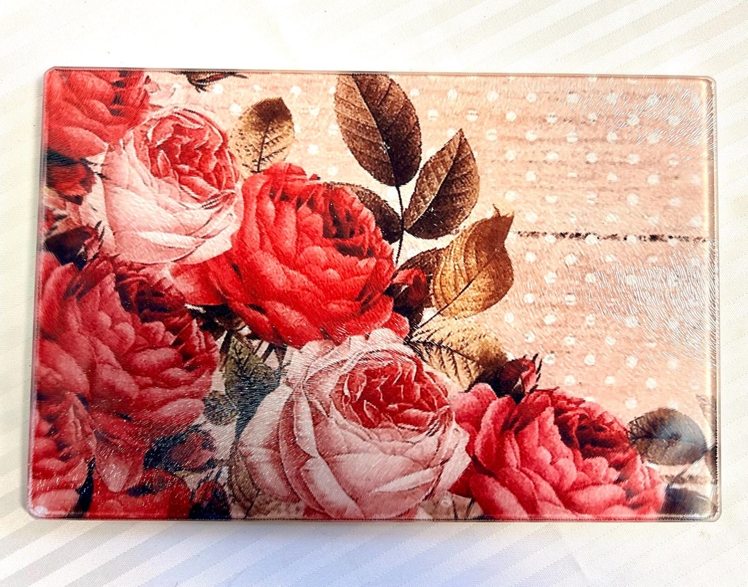 Cutting Board, Canapé Board, Roses Cutting Board, Roses Serving Tray ...
