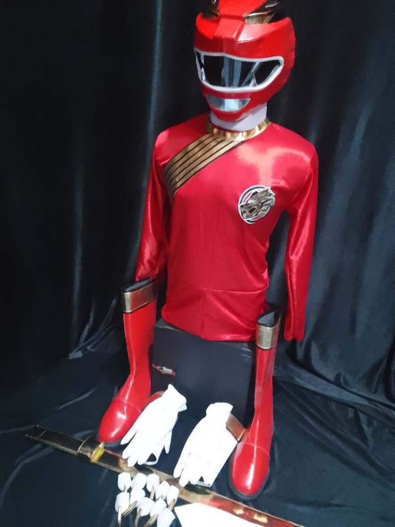 Gao Red Power Ranger Cosplay Costume: Wild Force Tokusatsu Suit - Etsy