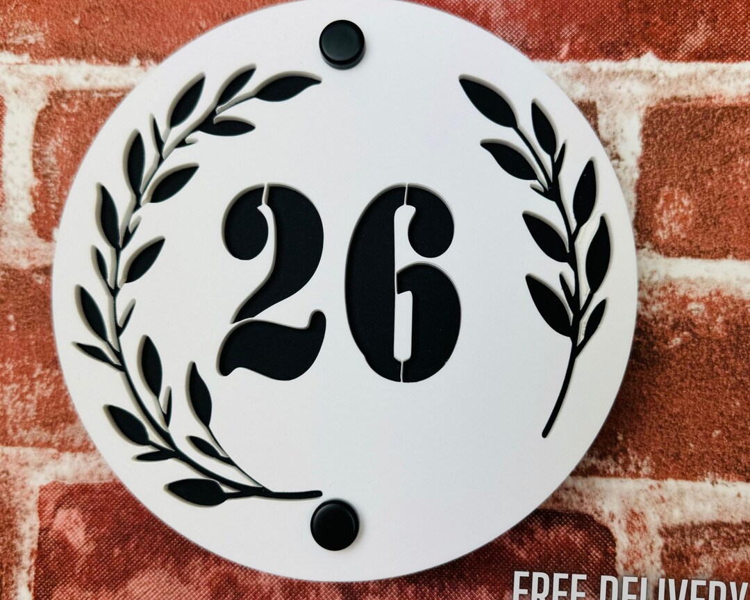 Modern Circular House Number Sign, Contemporary Round Address Plaque - Etsy