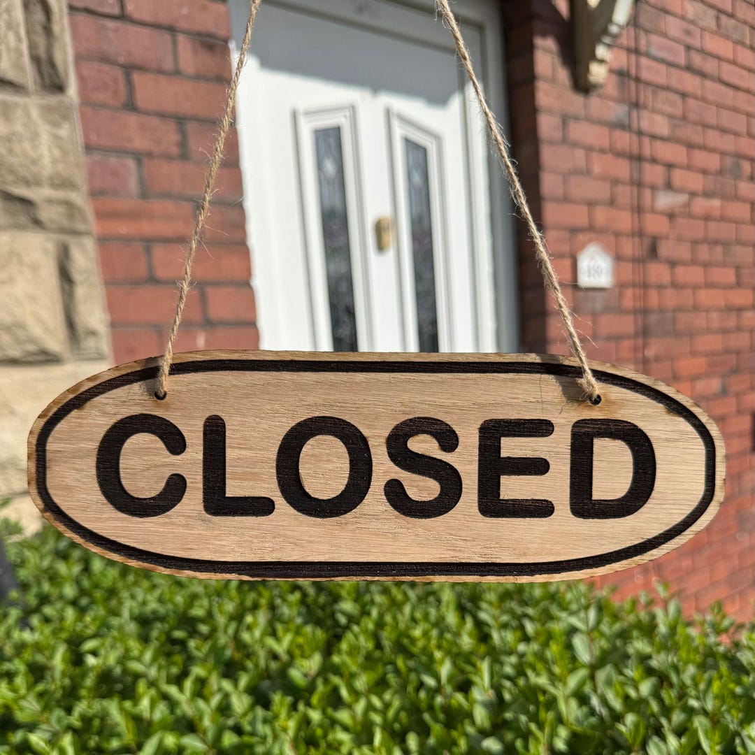 Handcrafted Bamboo Open Closed Sign, Boutique Decor - Etsy