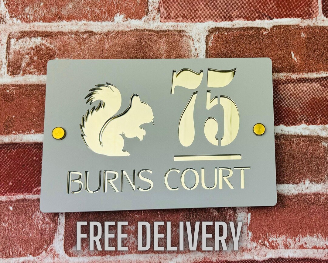 Custom Engraved House Numbers Sign, House Address Sign, Front Door ...