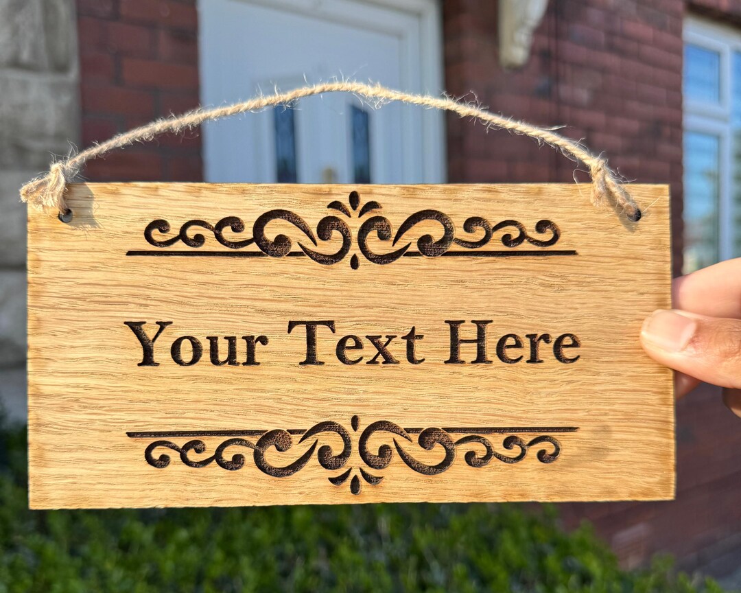 Personalised Wooden Name Door Sign, House Number Plaque, Funny Garden ...