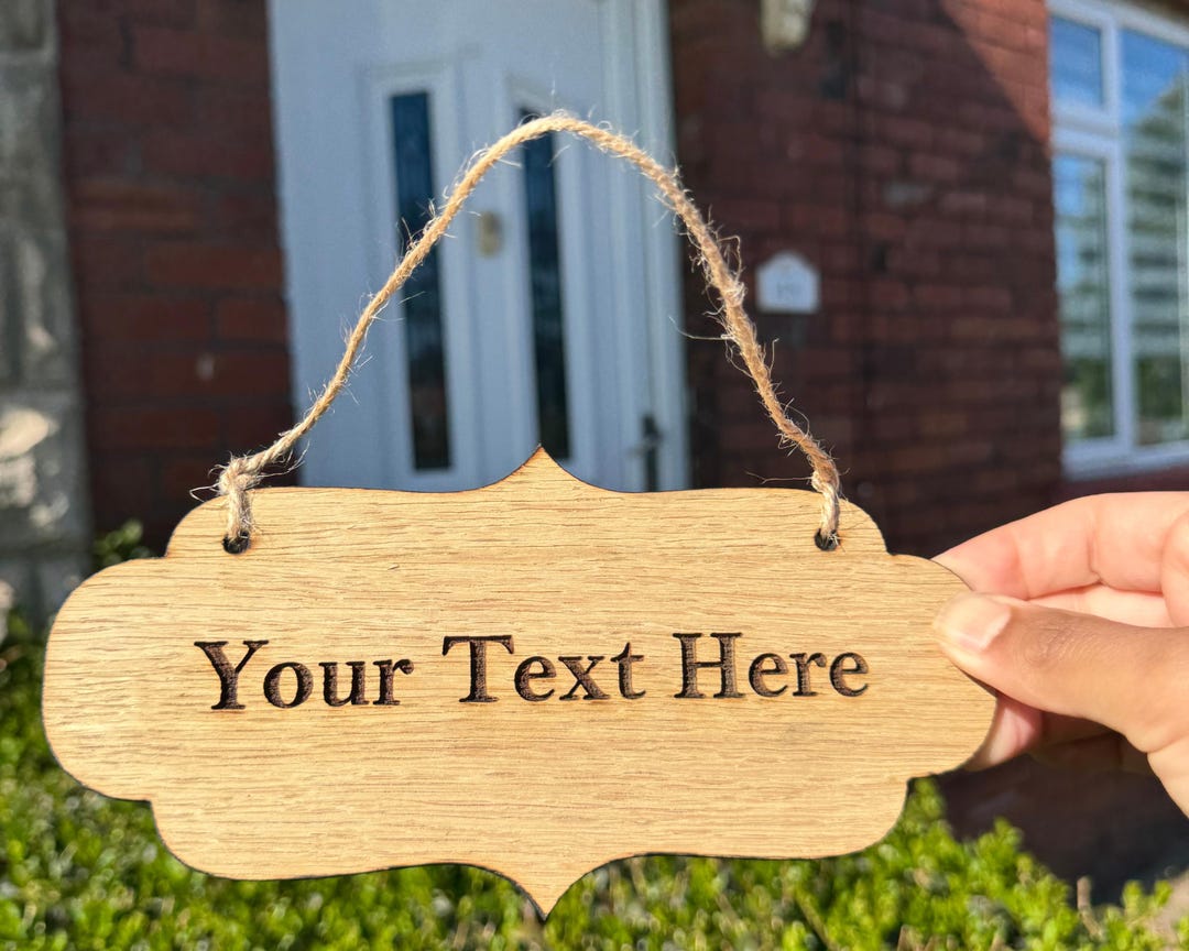 Custom Wooden Name Door Sign, House Number Plaque, Funny Garden Signs ...