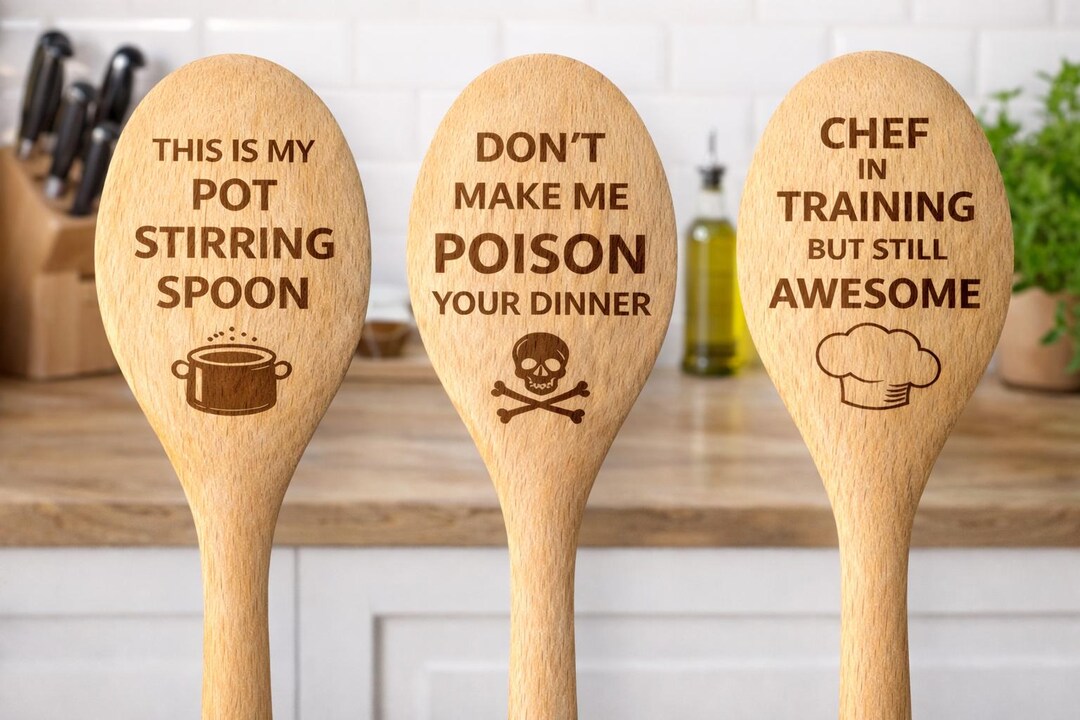 Funny Engraved Wooden Spoon – Humorous Kitchen Utensils - Etsy