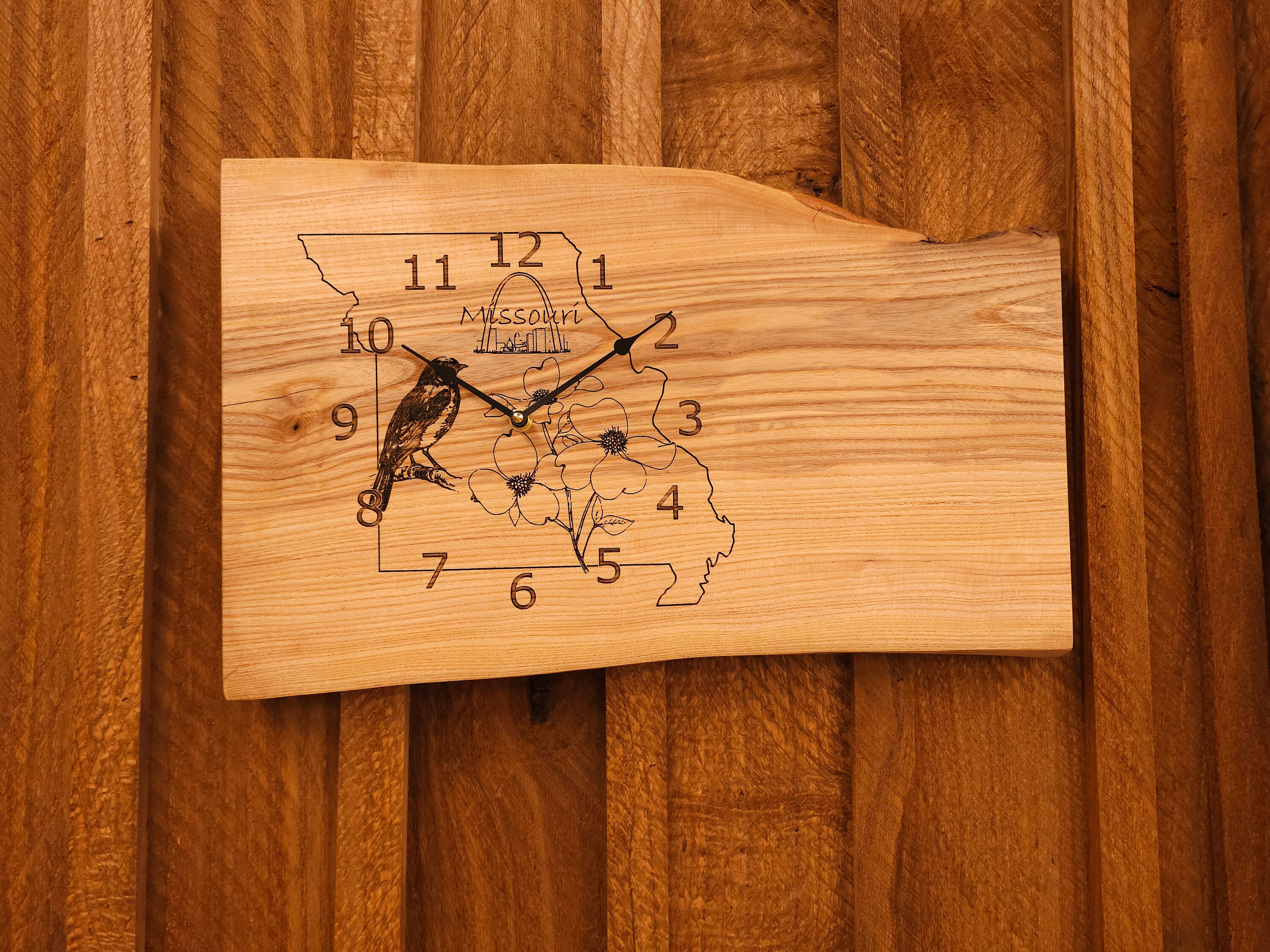 Laser Engraved Live Edge Missouri State Clock - Etsy