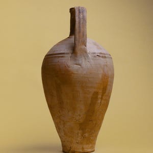 Handcrafted Turkish Clay Pot Antique Mediterranean Vase Rustic ...