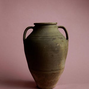 Terracotta Clay Jar Ceramic Pot Vintage Pottery Handmade Rustic Storage ...