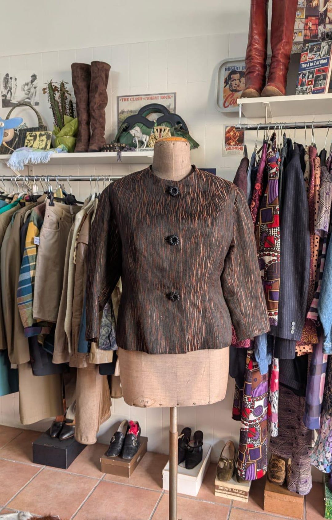 Vintage Late 50s Early 60s Sartorial Box Shape Short Jacket 3/4 Sleeves ...