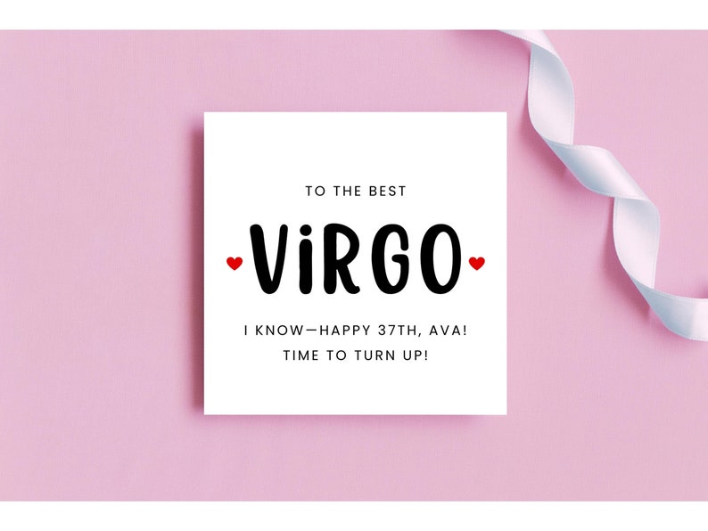 Virgo Birthday Card Best Virgo Personalized Name Virgo Star Sign Card ...