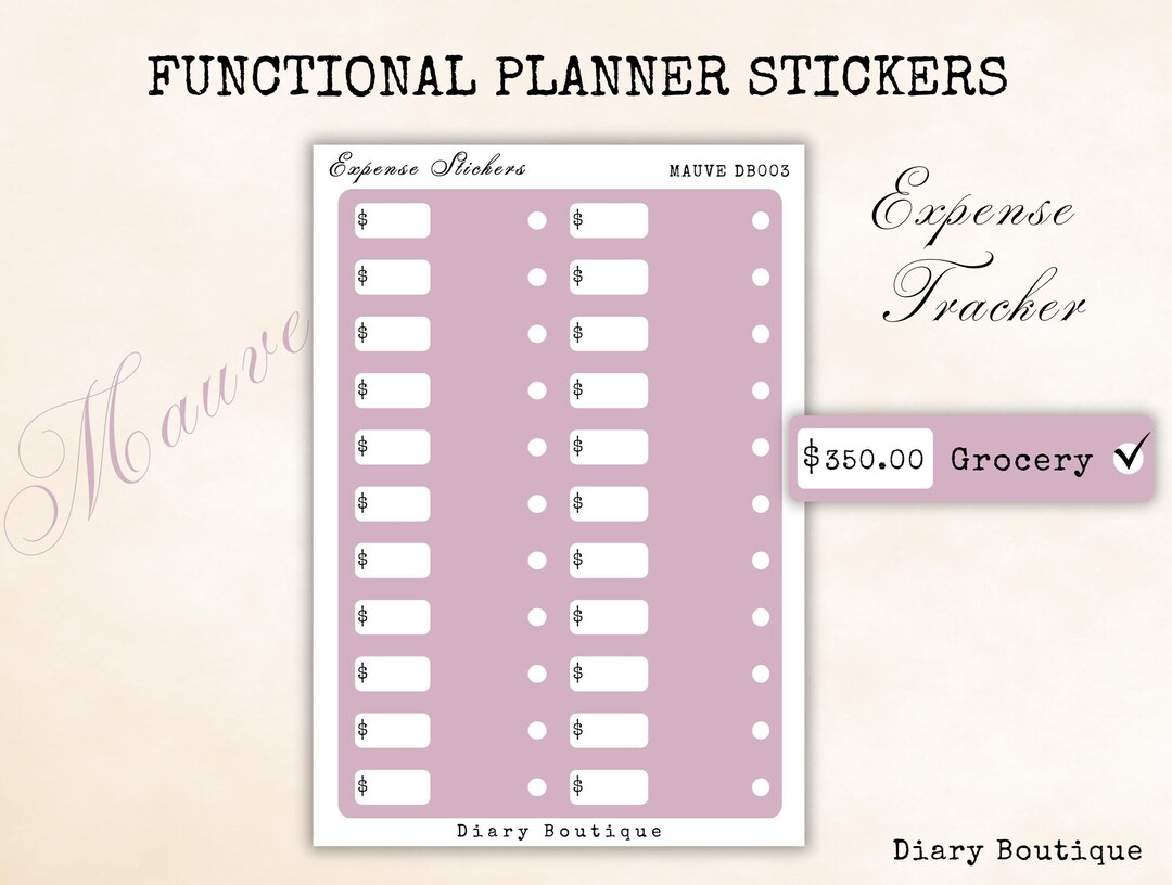 Expense Tracker Planner Sticker Minimal & Functional Stickers Bills ...