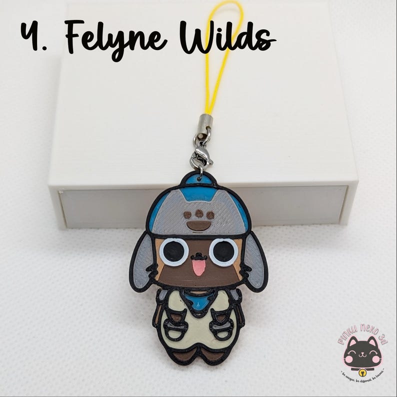 Phone Charm Felyne Monster Hunter, Palico Keychain, MH Wilds Game, 3d ...