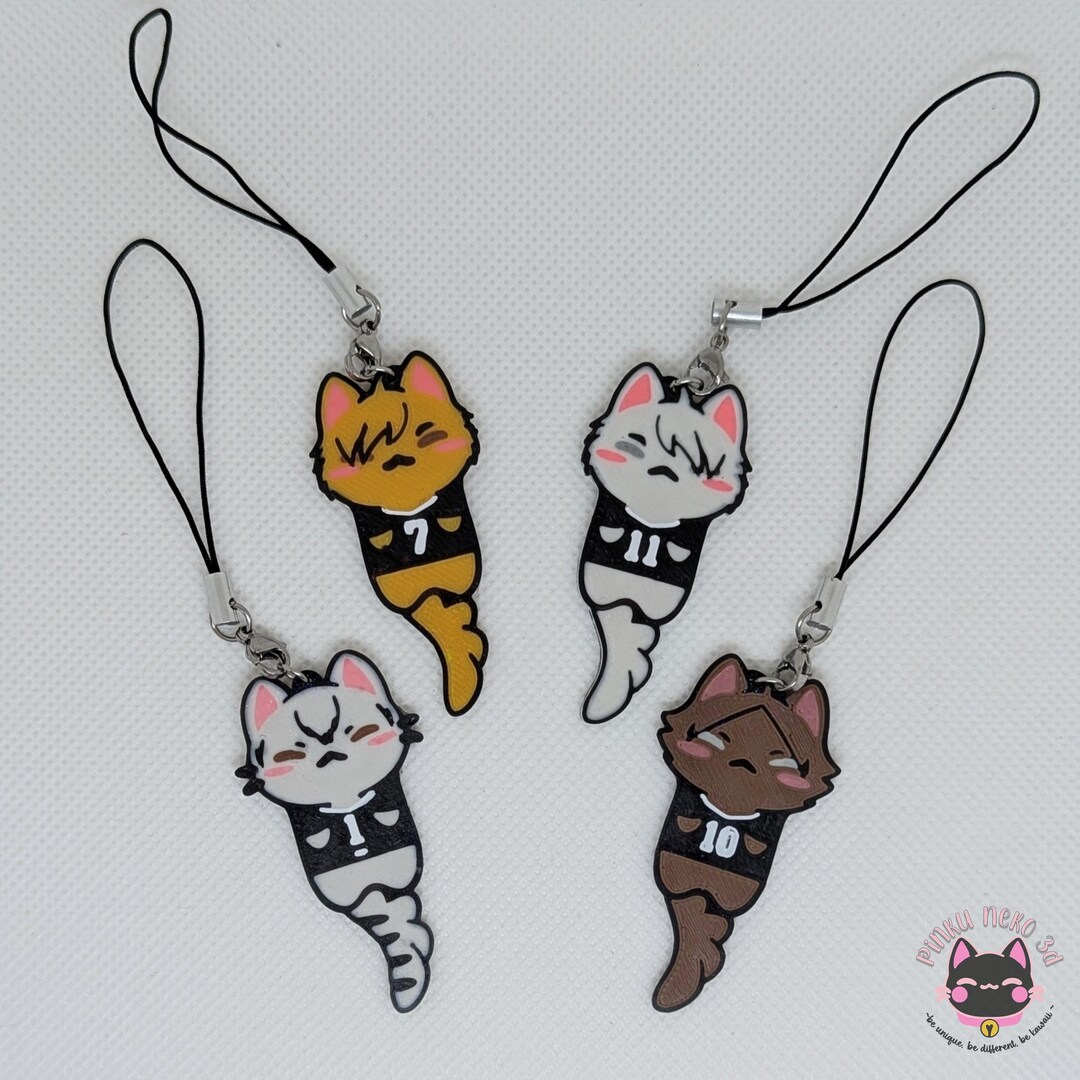 Haikyuu Phone Charm Cats | Kita, Suna, Atsumu, Osamu | 3d Printing ...