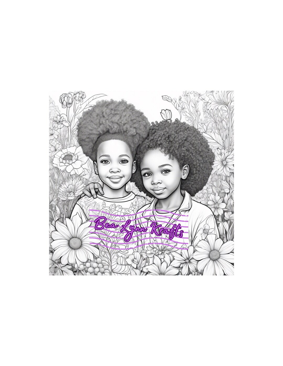 3 Beautiful Afro Kids Coloring Pages, Clip Art, PNG, Black Kids ...