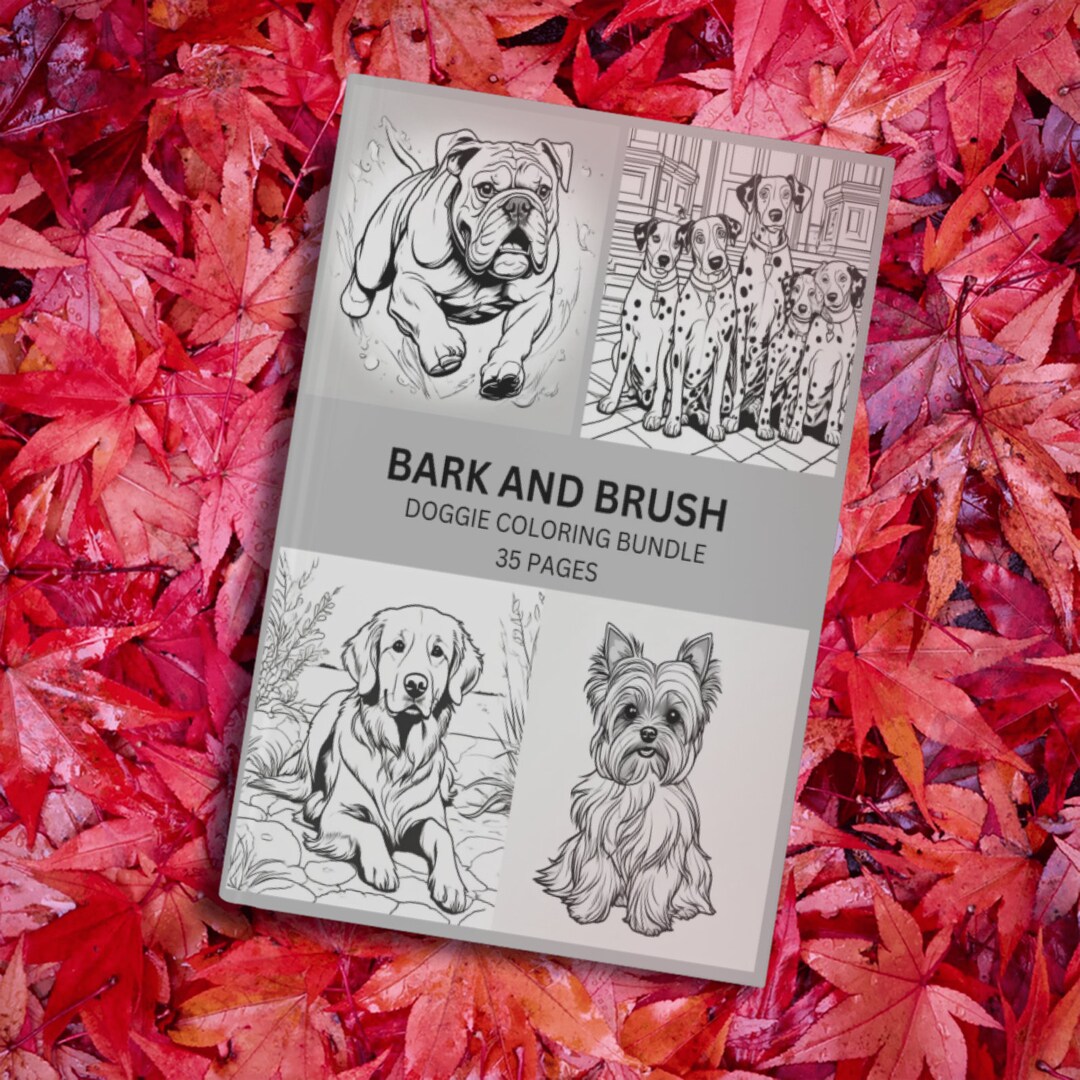 Bark and Brush 35-page Dog Breed Coloring Book Bundle for All Ages ...