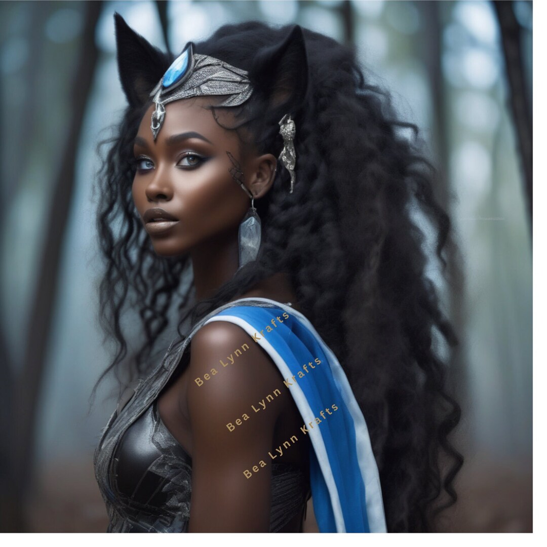 Nubian Seraph Goddess Crowned in Valor, Black Goddess Woman Warrior ...