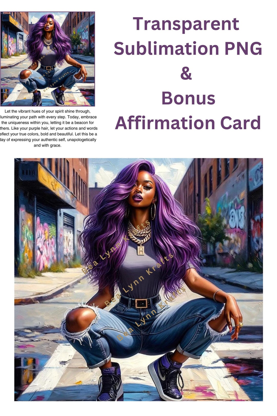 Hip Hop Urban City Street Sublimation Design Bonus Affirmation Card ...