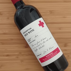 Personalised Prescription Wine Label | Red, White, Rose Wine | Funny ...