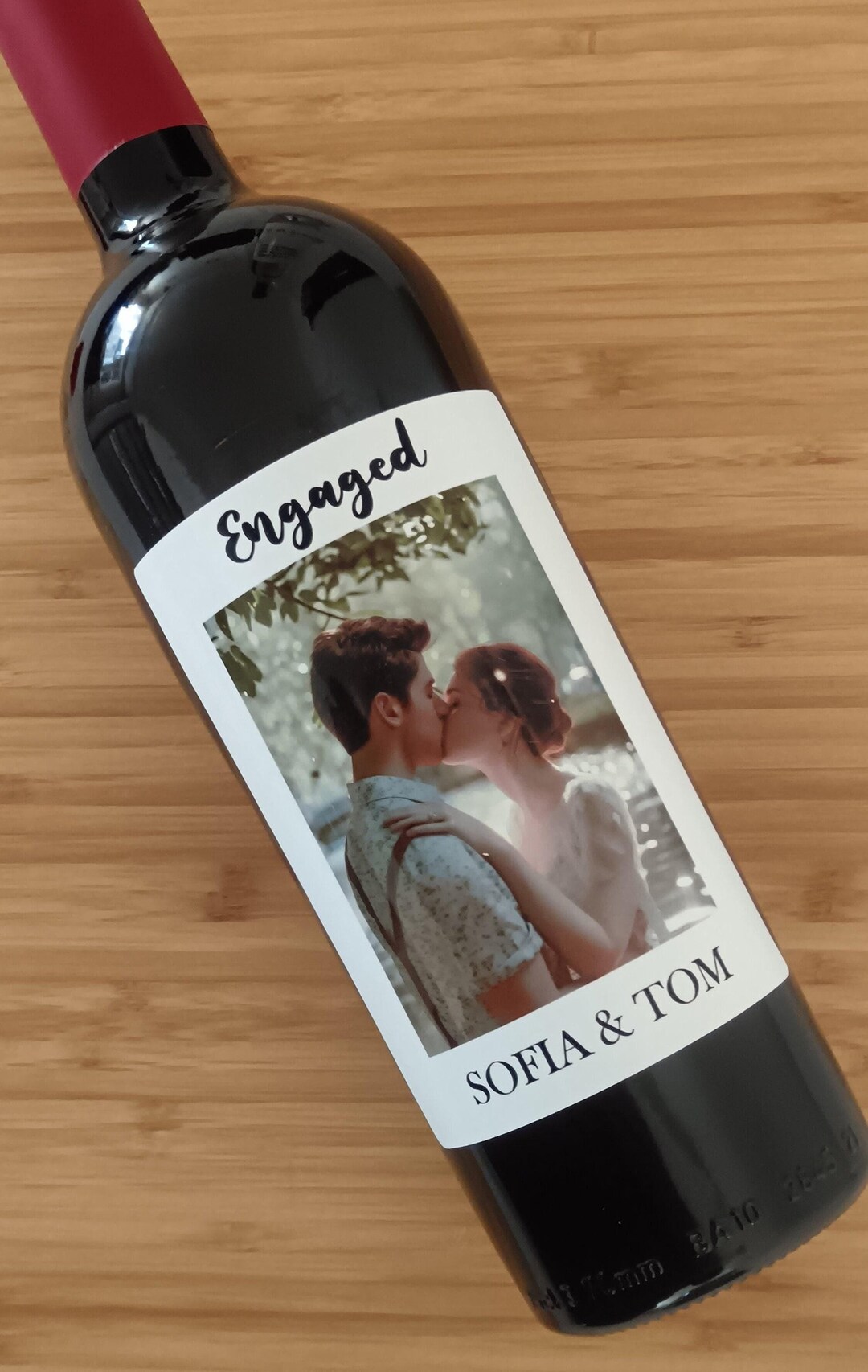Personalized Engagement Label - Custom Photo Wine Label - Wedding Wine ...