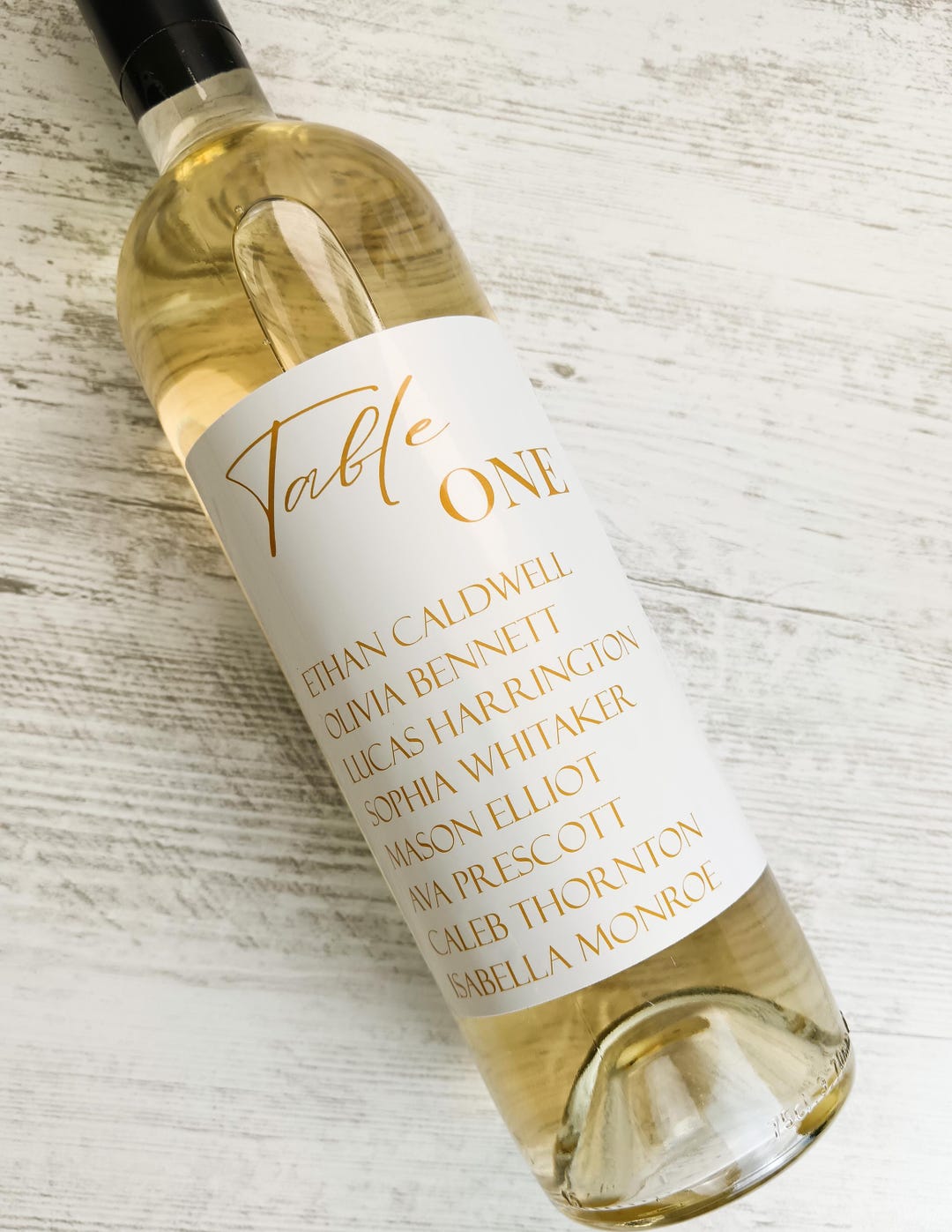 Personalized Wine Bottle Wedding Seating Labels: Elegant Table Numbers ...