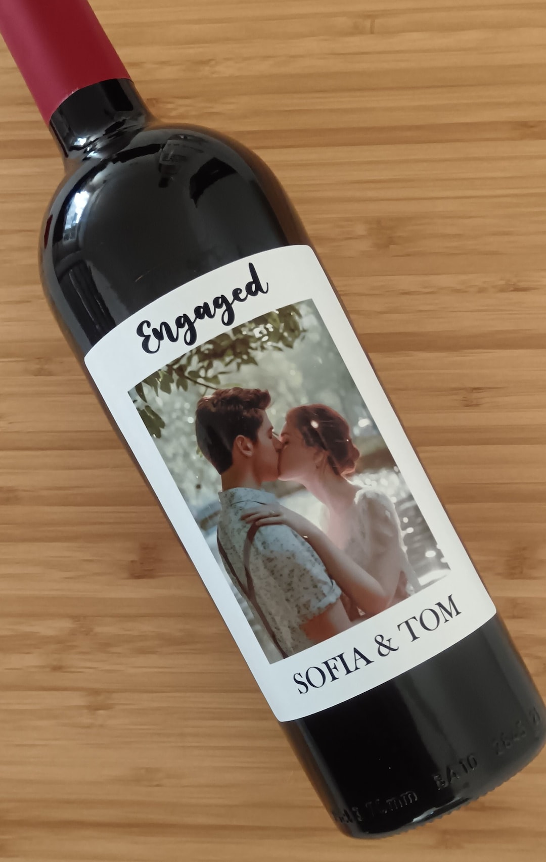 Personalized Engagement Label Custom Photo Wine Label Wedding Wine ...