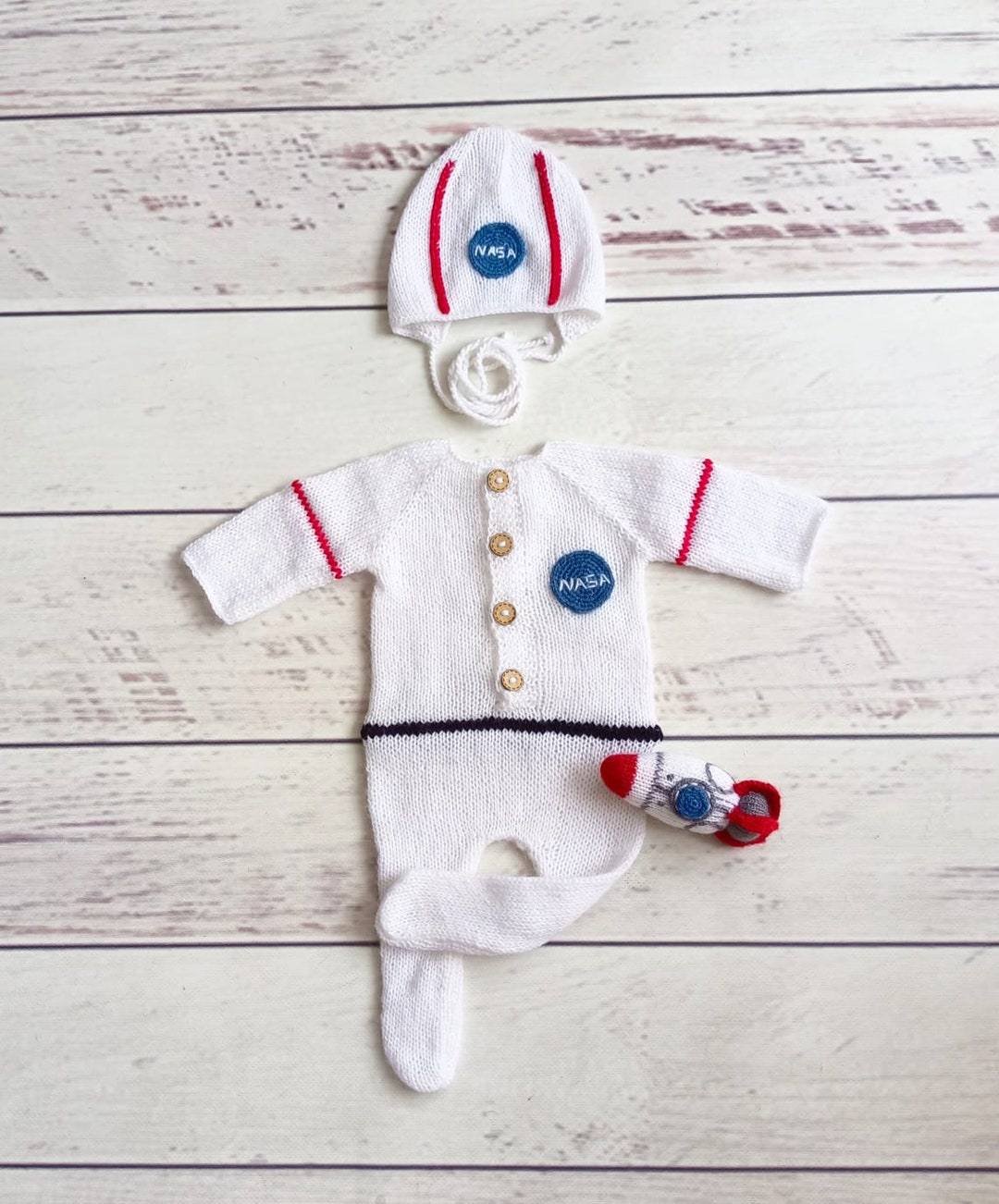 Newborn Knit Space Astronaut Suit Knit Nasa Suit Astronaut Hat ...
