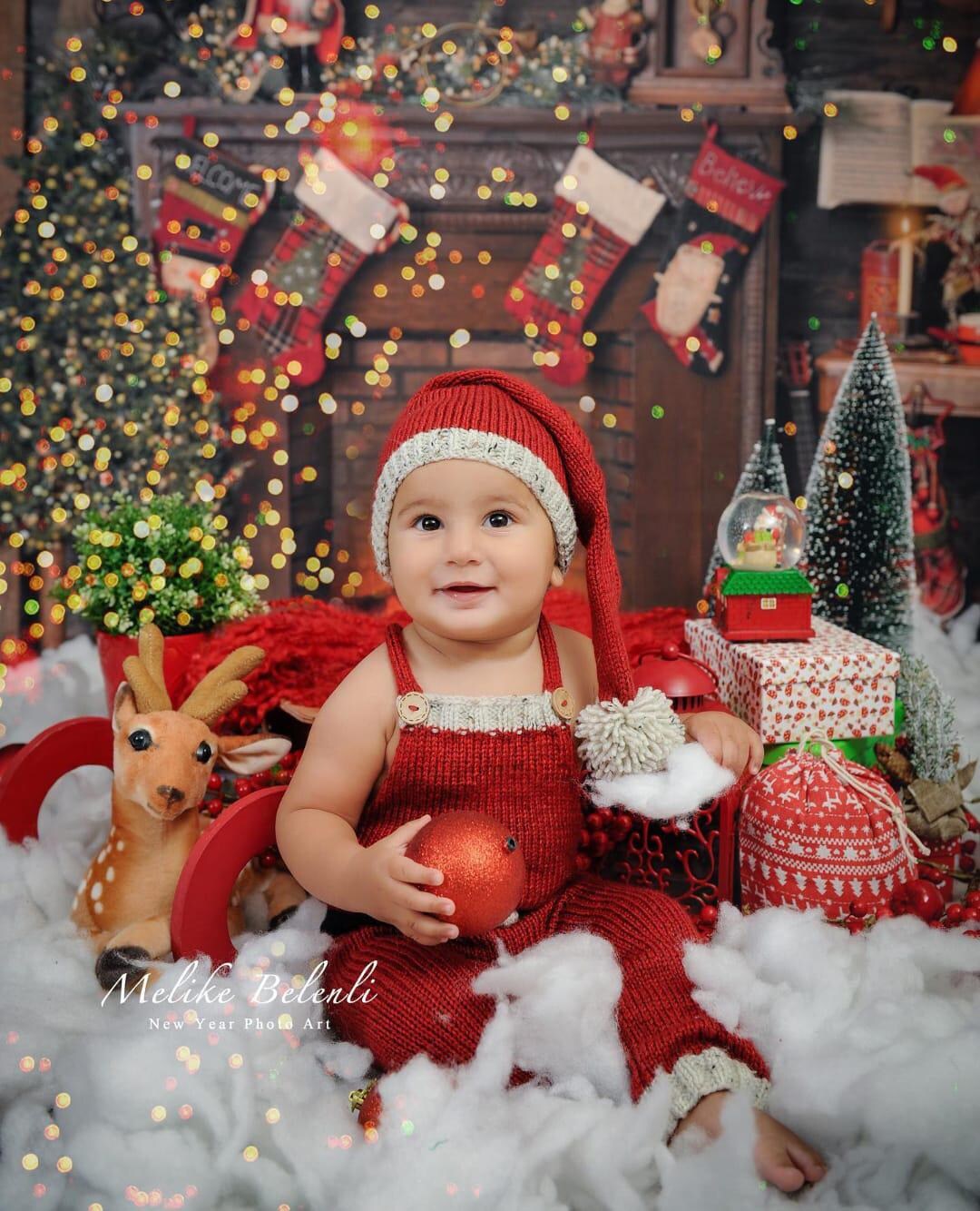 Knitted Christmas Baby Costumes. Suspender Christmas Baby Romper and ...