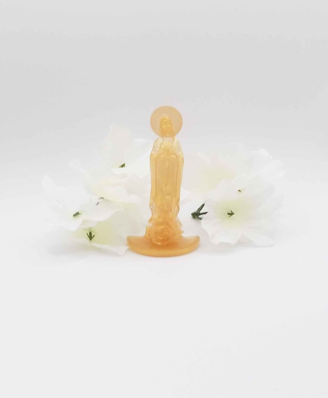 Virgin Mary Figurine With Halo - Mini Virgin Mary Statue - Gold Mary ...