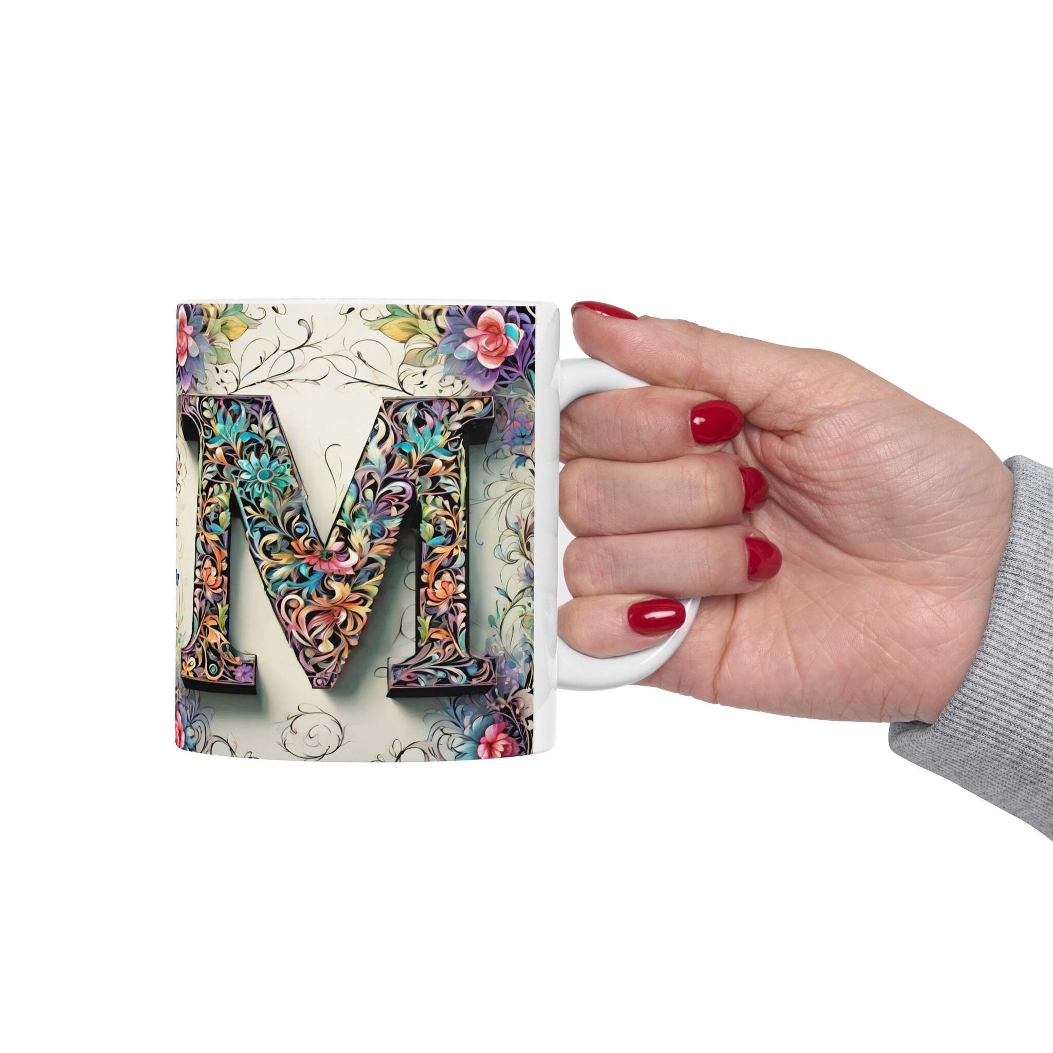 Monogram Letter M Mug Mother, Mom, Mami, Madre, Mama, Mema Mug Ceramic ...