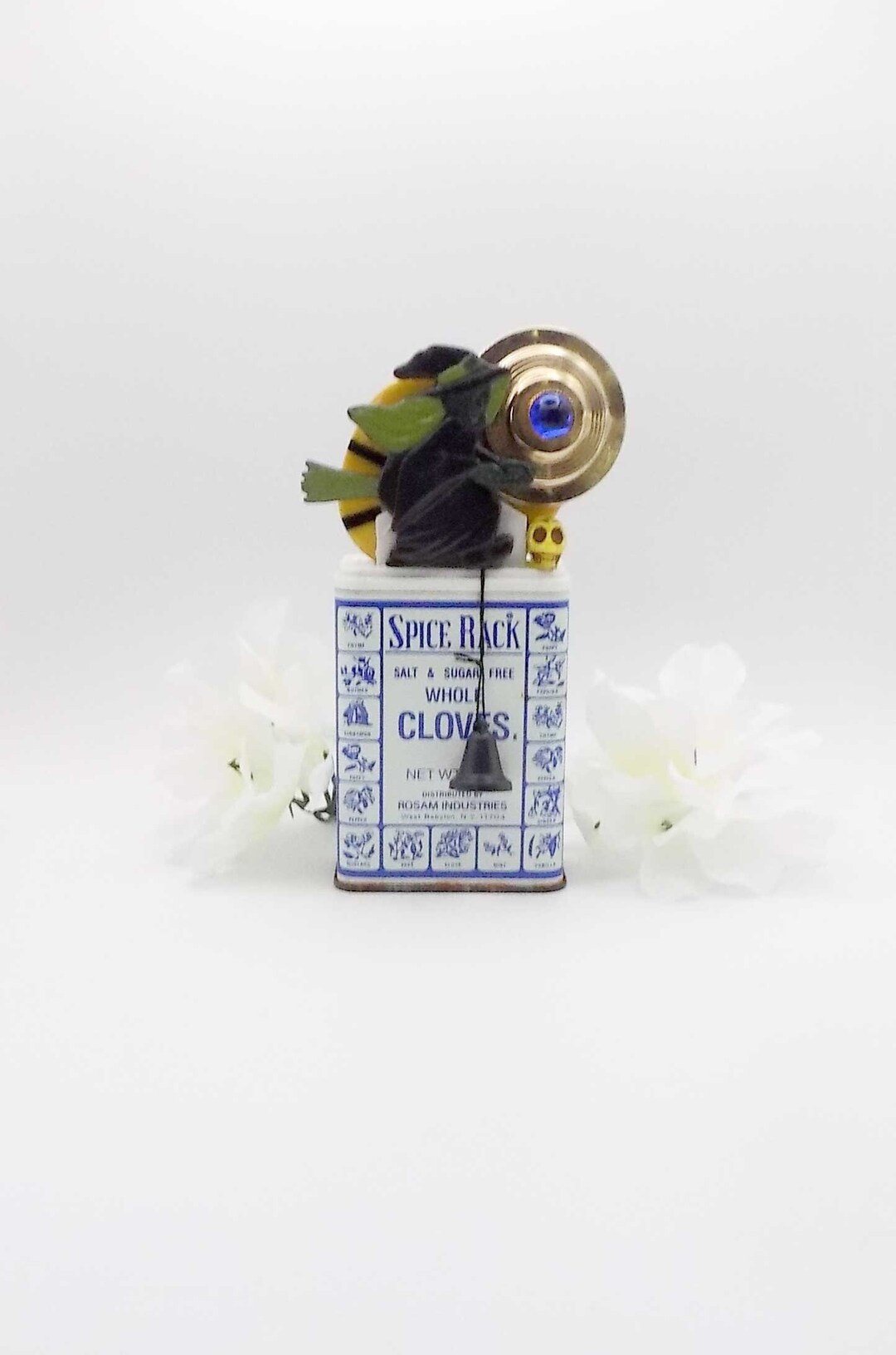 Halloween Witch Tin Assemblage Tin Art Spice Tin Assemblage Handmade ...