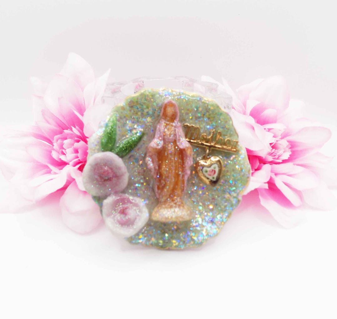Mini Virgin Mary Shrine - Vintage Japan Plate, Recycled, Upcycled ...